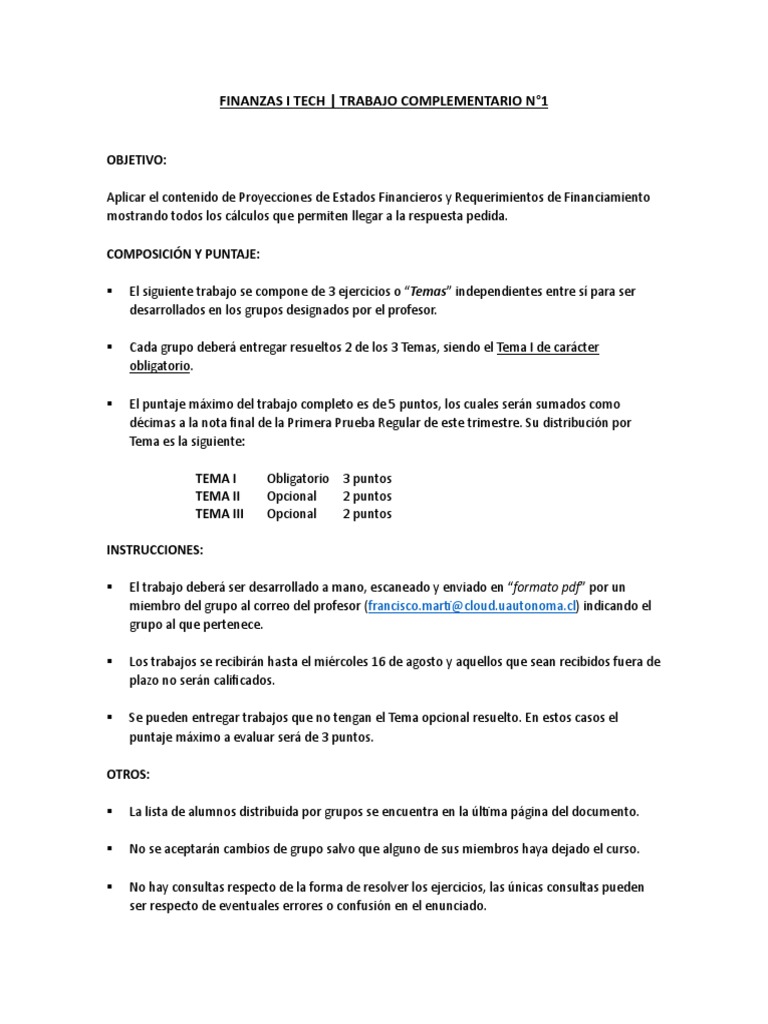 Trabajo Complementario N°1 | PDF | Business | Presupuesto