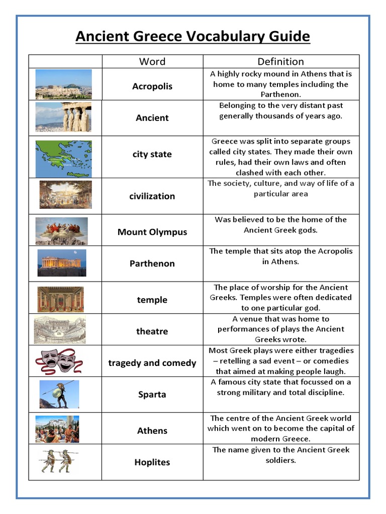 Greek Vocabulary | PDF | History | Classics