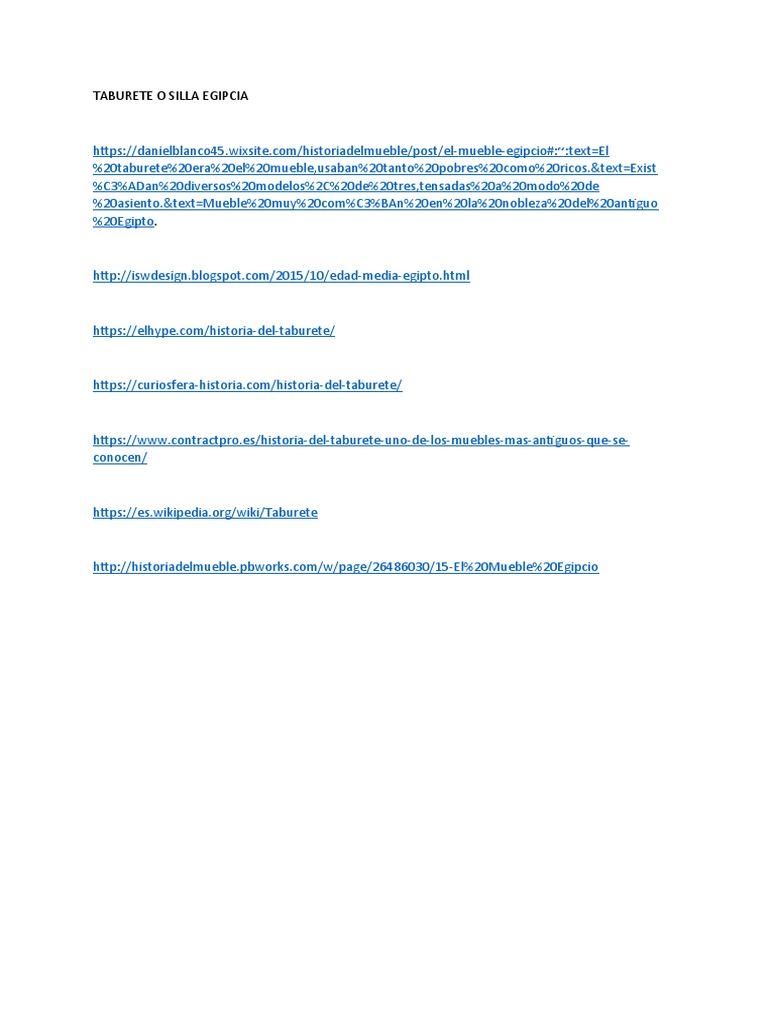 Taburete o Silla Egipcia | PDF | Hogar, jardinería y bricolaje | Arte
