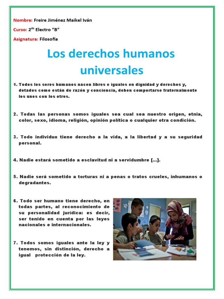 30 Derechos Humanos Ilustrados | PDF | Derechos | Libertad