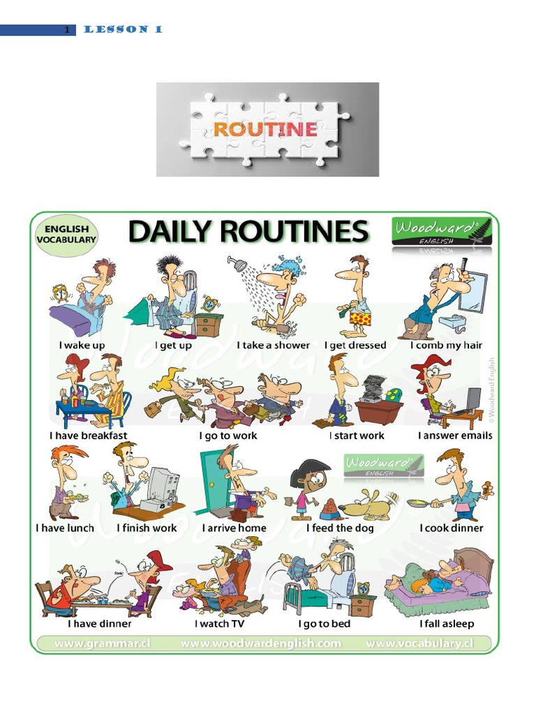 LESSON 1 - English Classes Routine | PDF