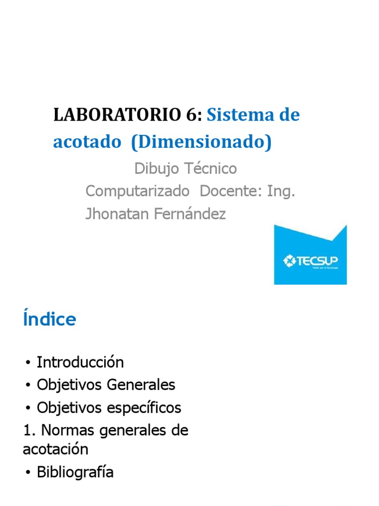 Lab6. Sistema de Acotado 1.pptx44 | PDF | Dibujo técnico | Dibujo