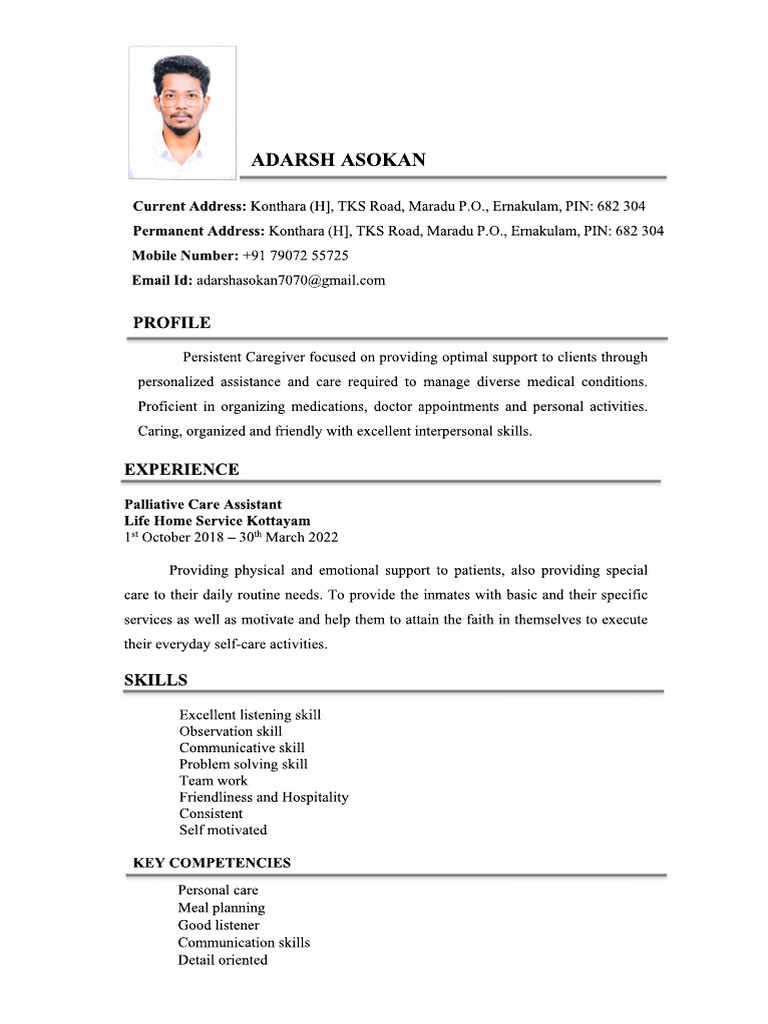 Adarsh Asokan Profile | PDF