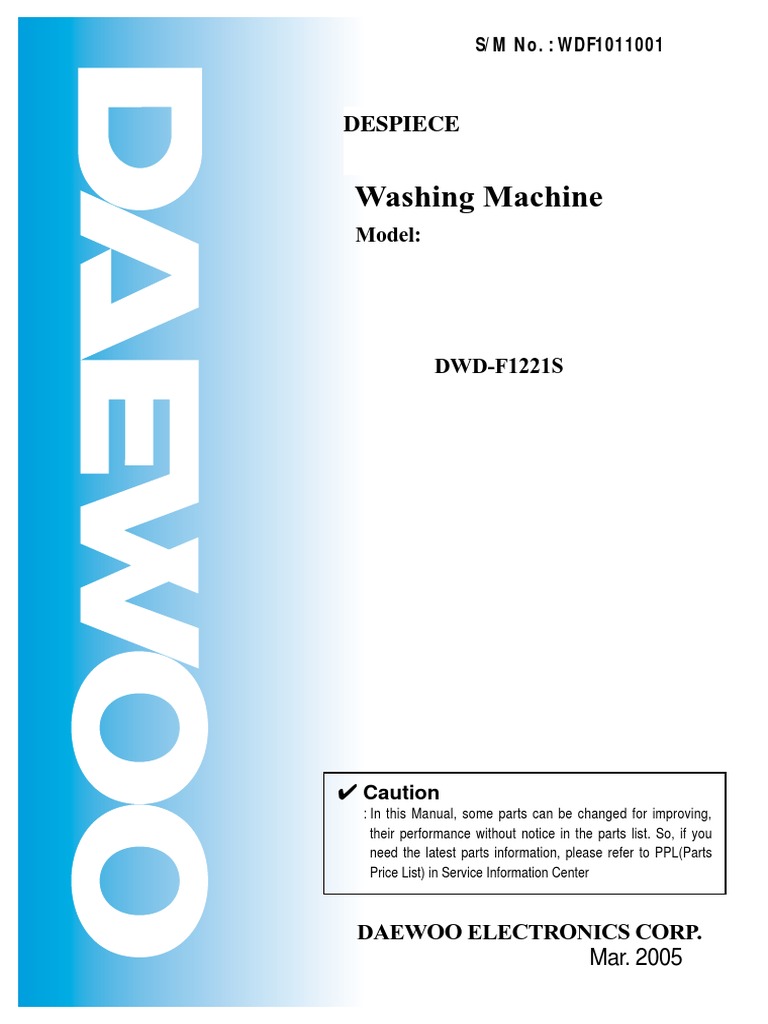 Esquema Lavadora Daewoo | PDF | Washing Machine | Manufactured Goods