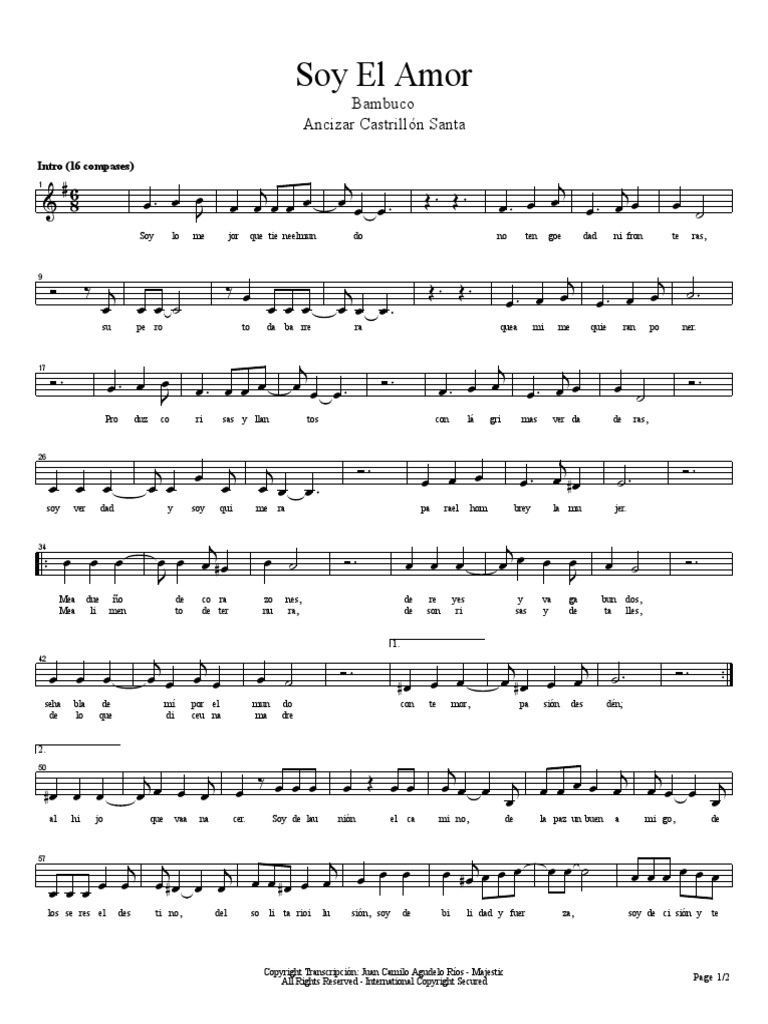 Soy El Amor - Letra y Melodía | PDF