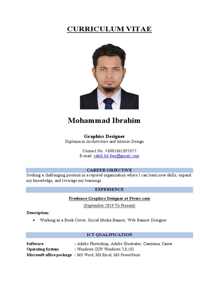 CV of Mohammad Ibrahim | PDF