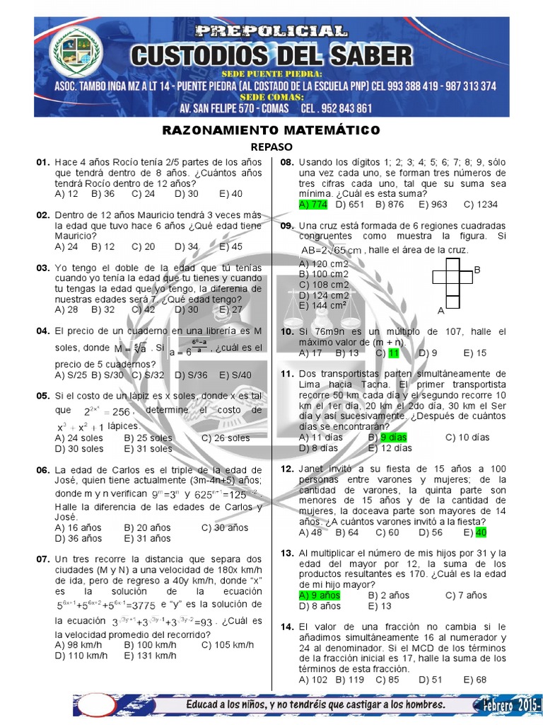 Repaso RM 01-08 | PDF