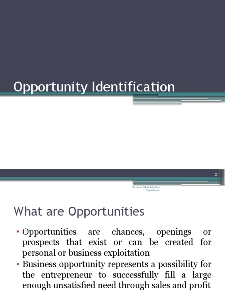 Identifying Business Opportunities Guide | PDF | Feasibility Study ...