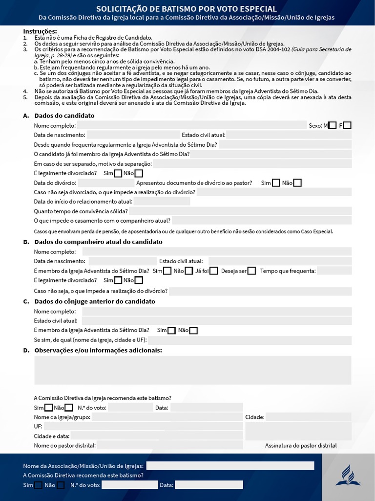 Batismo Voto Especial Digital 2020 | PDF | Divórcio | Casamento
