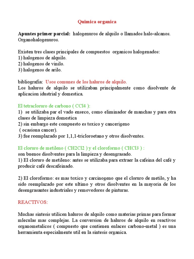 Cloroformo: Usos y Toxicidad | PDF | Cloro | Cloroformo