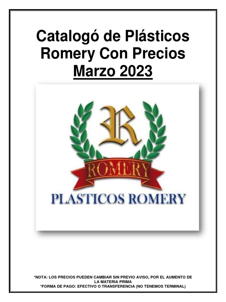 Catalogó de Plásticos Romery Con Precios 2022 .PDF - MARZO | PDF ...