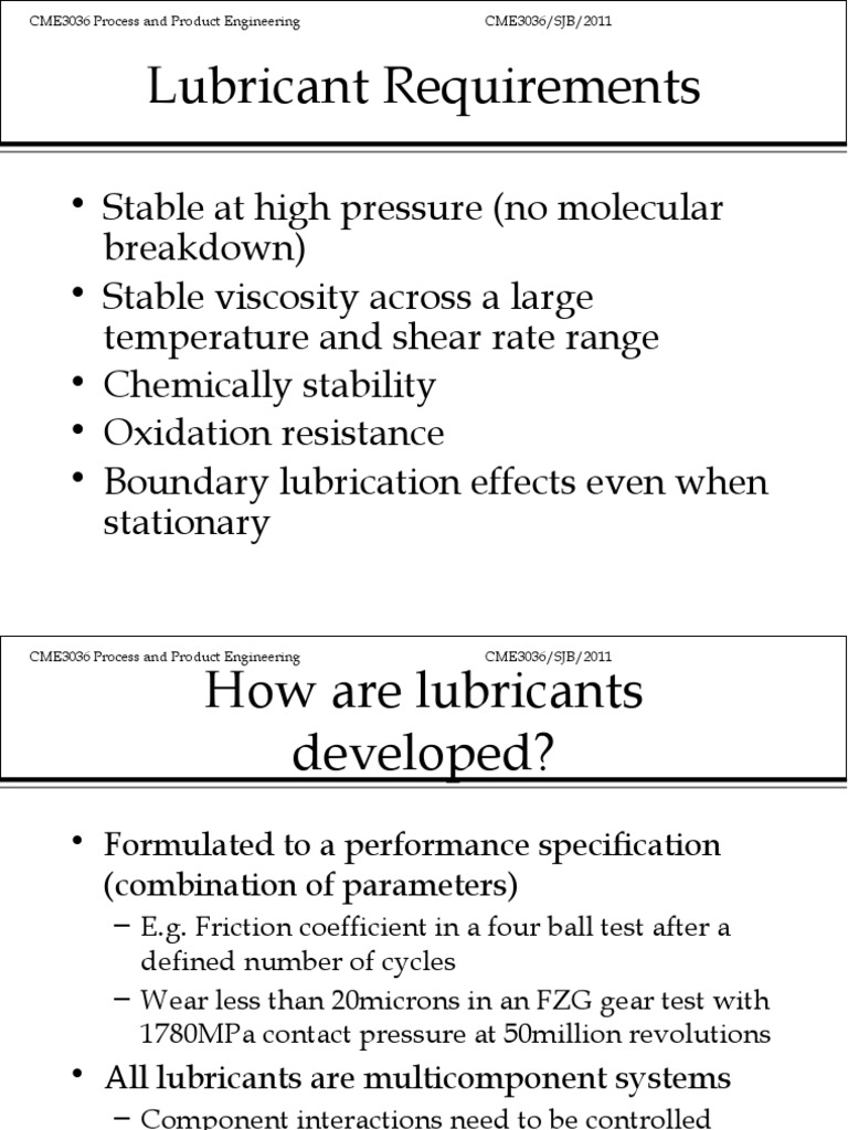 L7. Lubrication Testing and Specification CME3036 | PDF | Lubricant ...