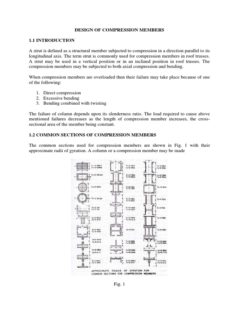 Design of Compression Members | PDF