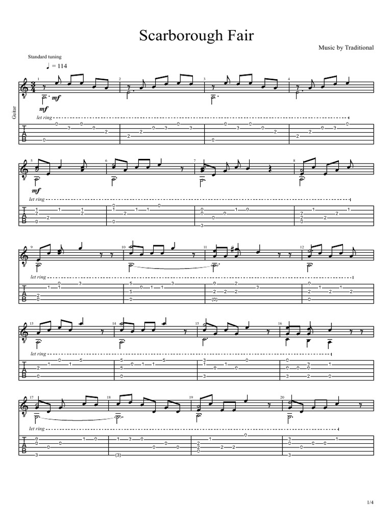 Scarborough Fair - Solo Guitar | PDF