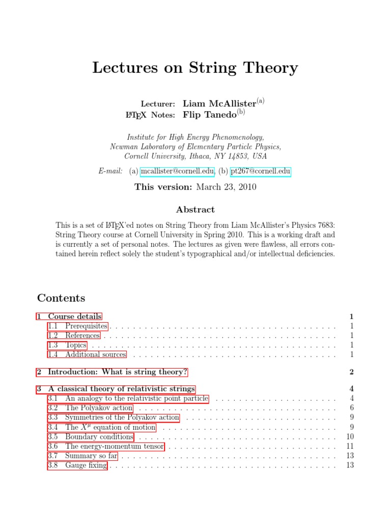 String Notes | PDF | String Theory | General Relativity