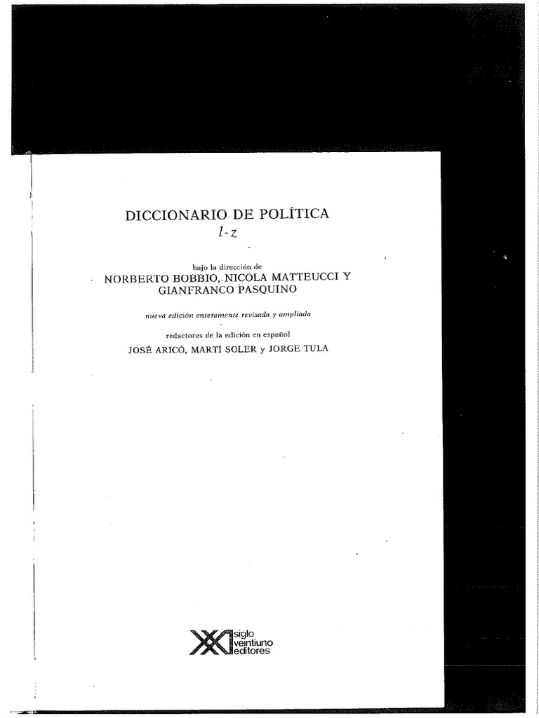 Diccionario de Política - Bobbio, Matteucci, Pasquino - POLÍTICA | PDF