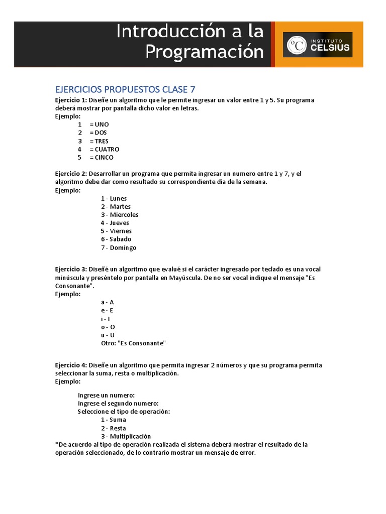 Practicas de Laboratorio Clase 7 | PDF