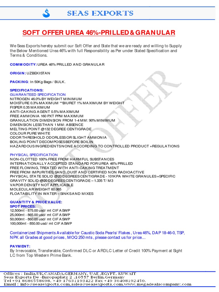 Soft Offer - Urea - July - 2022 | PDF