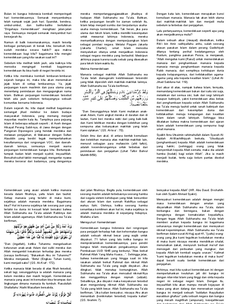 Memaknai Kemerdekaan (Nur Ilahi) | PDF