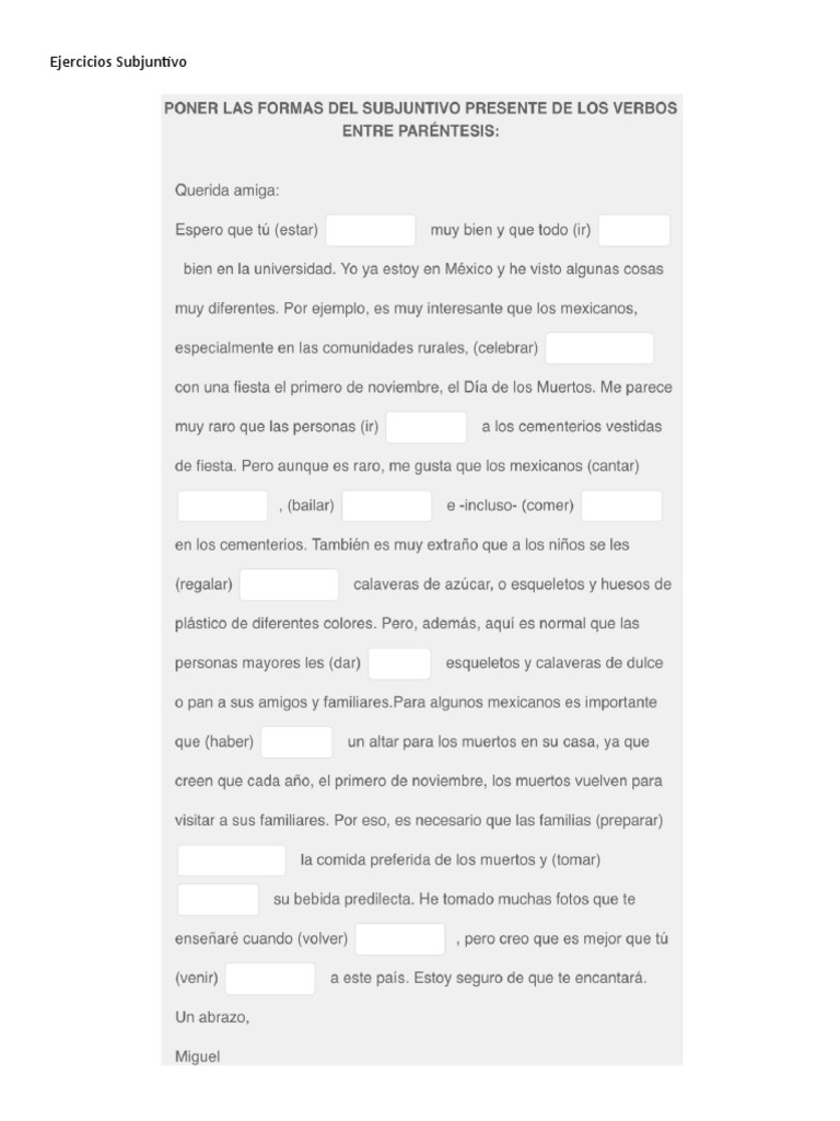 Ejercicios De Subjuntivo ¿Indicativo o subjuntivo? | Learning spanish ...