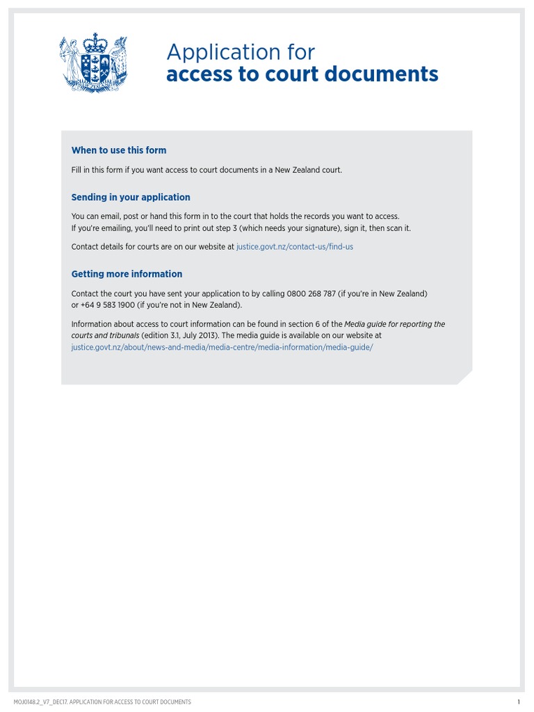 Access Court Documents Application Form | PDF | Judge | Separation Of ...