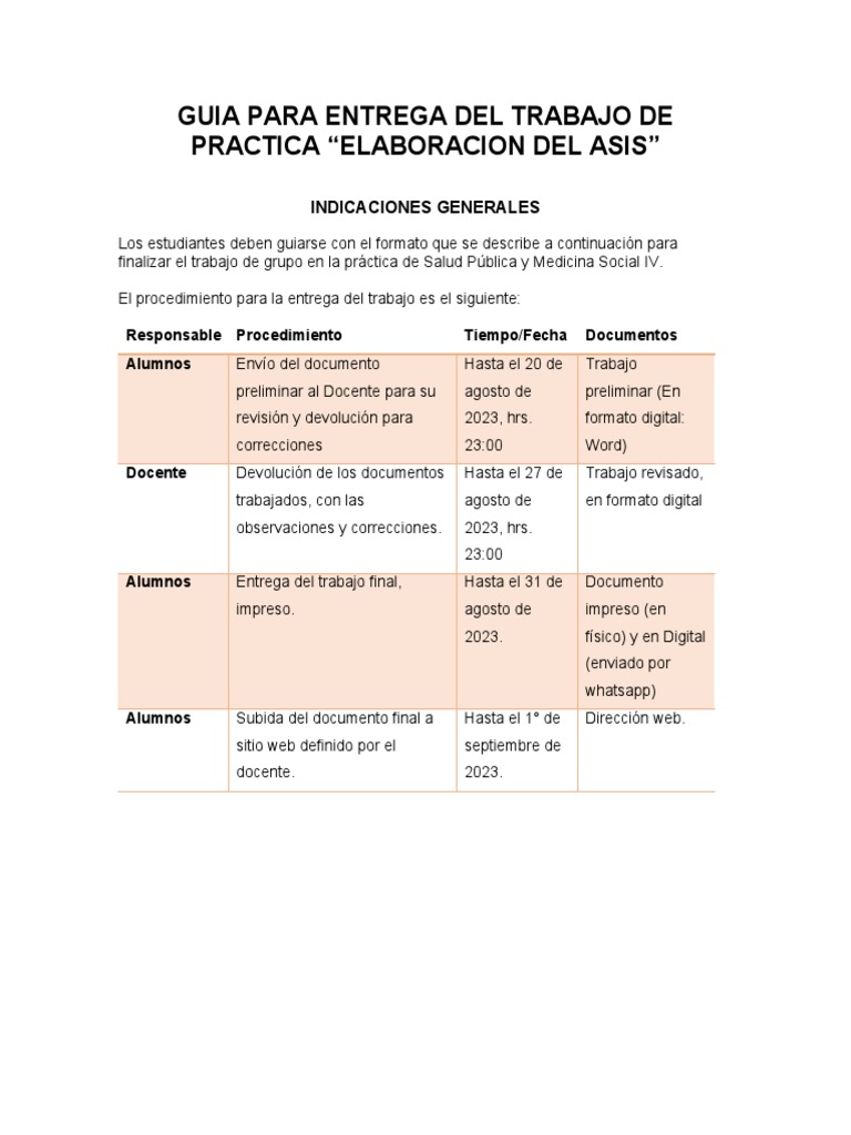 TRABAJO Del ASIS - FORMATO | PDF | Cuidado de la salud | Ciencias de la Salud