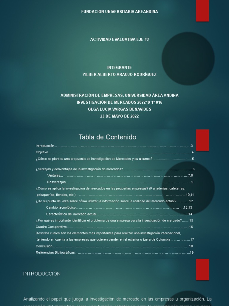 Actividad Evaluativa de Investigacion de Mercados Eje 3 | PDF