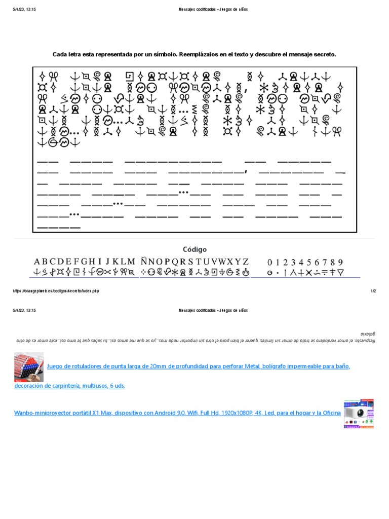 Mensajes Codificados JUEGO | PDF