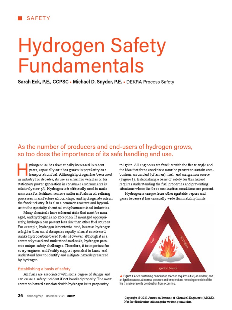 Hydrogen Safety 1641839353 | PDF | Hydrogen | Combustion