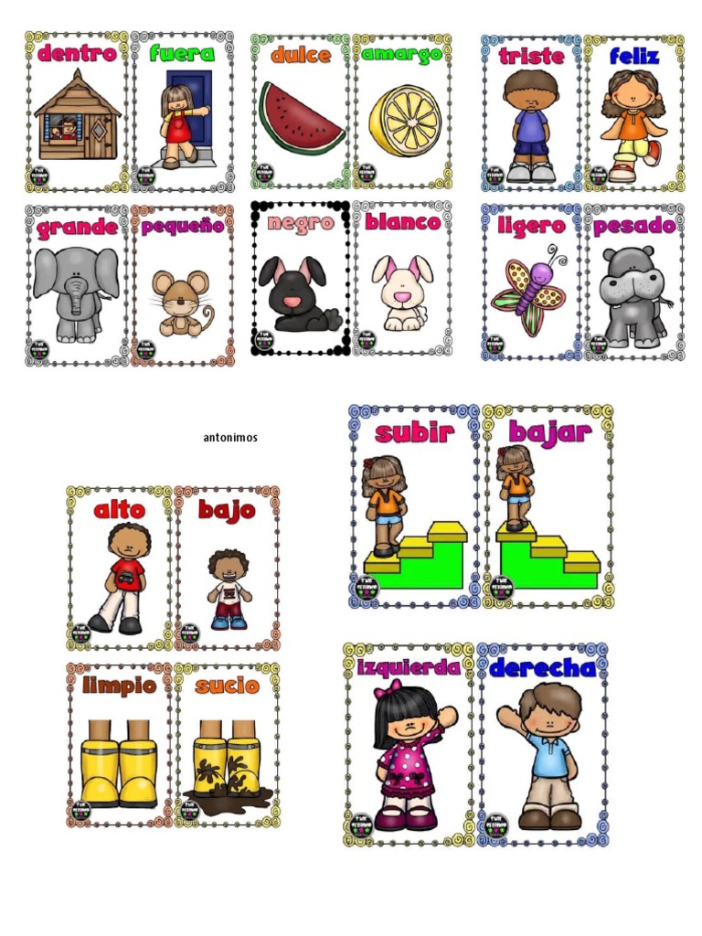 Sinonimos y Antonimos Dibujos | PDF