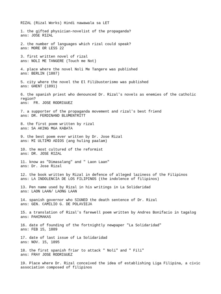 RIZAL (Rizal Wo-WPS Office | PDF