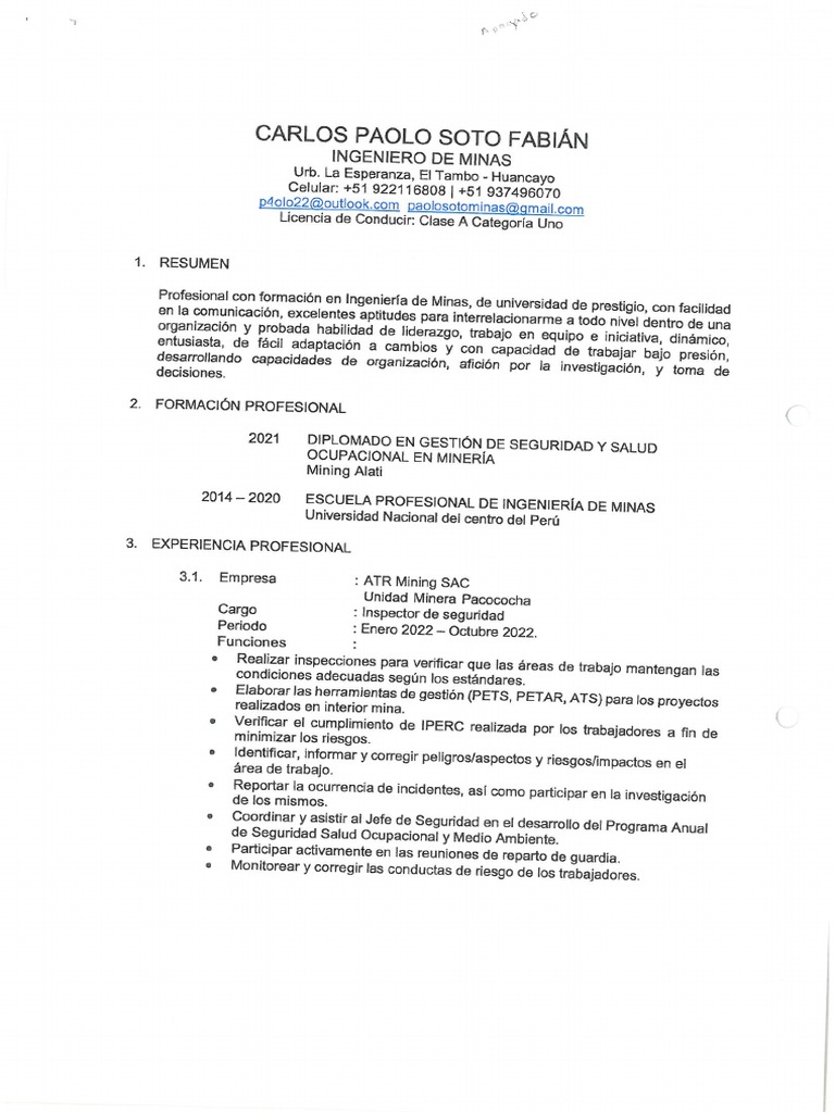 CV Carlos Soto | PDF