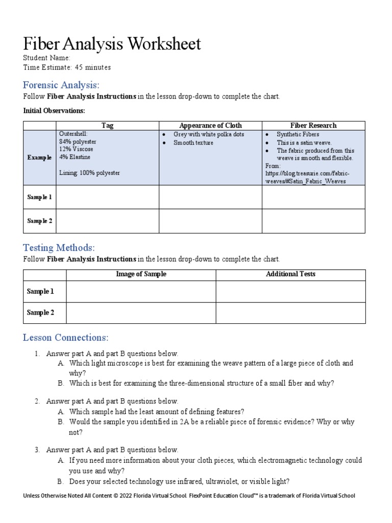 fiber_evidence_worksheet | PDF