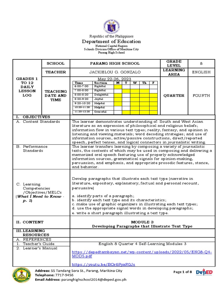 DLL W4 Q4 Gonzalo | PDF | Learning | Communication