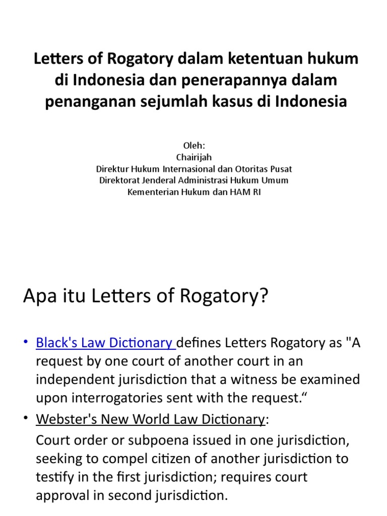 Presentation of LETTER OF ROGATORY | PDF | Law