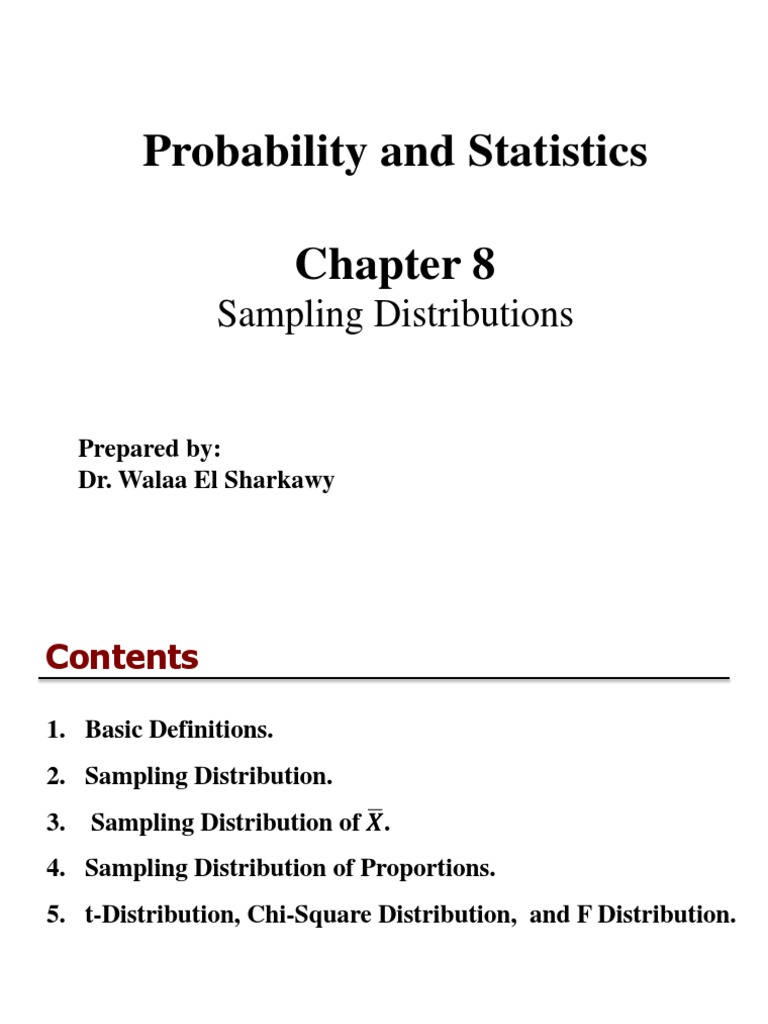 Math 301 CH 8 Sampling Distributions | PDF