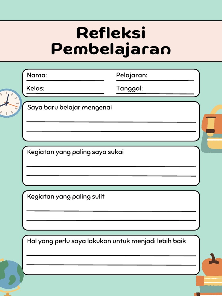 Refleksi Pembelajaran | PDF | Karier & Perkembangan | Pengembangan Diri