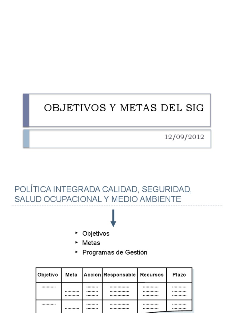 Gestión Integral de Objetivos SIG | PDF | Economias