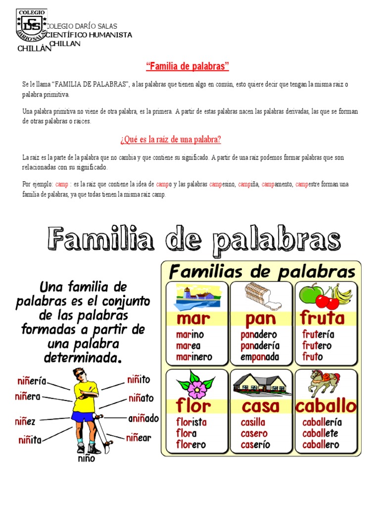Familia de Palabras Guia para Imprimir | PDF