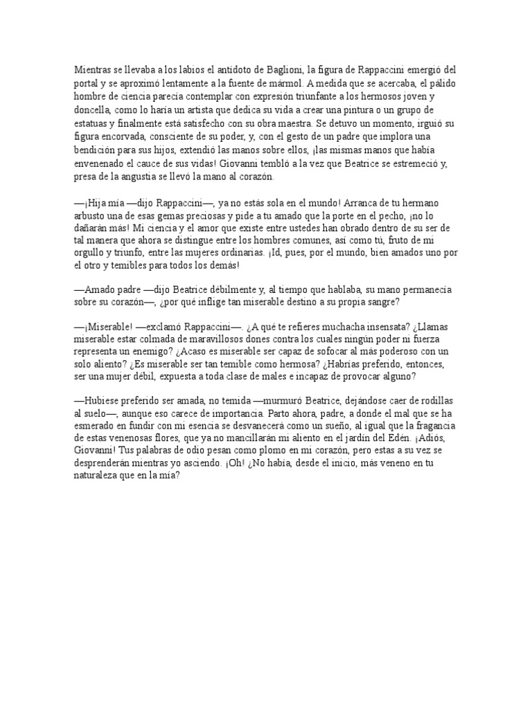 Rappaccini's Daughter Translation | PDF