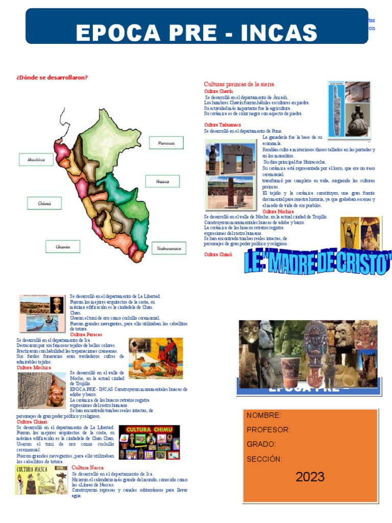 Culturas Pre Incas Del Perú para Tercer Grado de Primaria | PDF