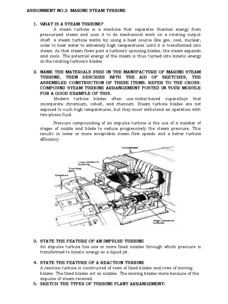 Assignment No.2 Steam Turbines | PDF