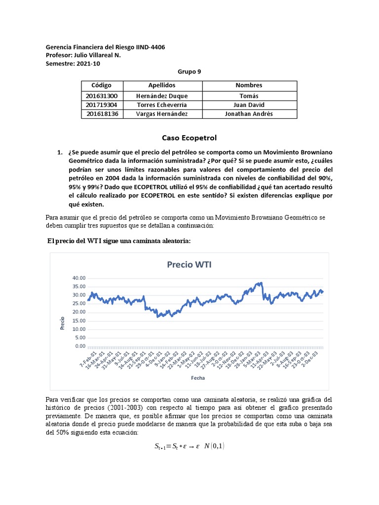 Caso Ecopetrol Grupo 9 | PDF | Opción (Finanzas) | Distribución normal