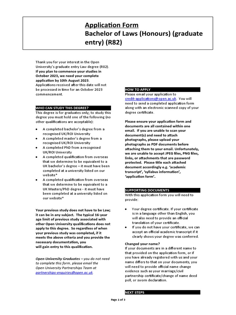 R82 Application Form | PDF | Academic Degree