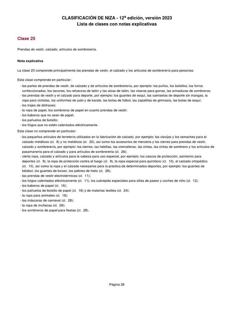 Clase 25 - CLASIFICACIÓN NIZA | PDF