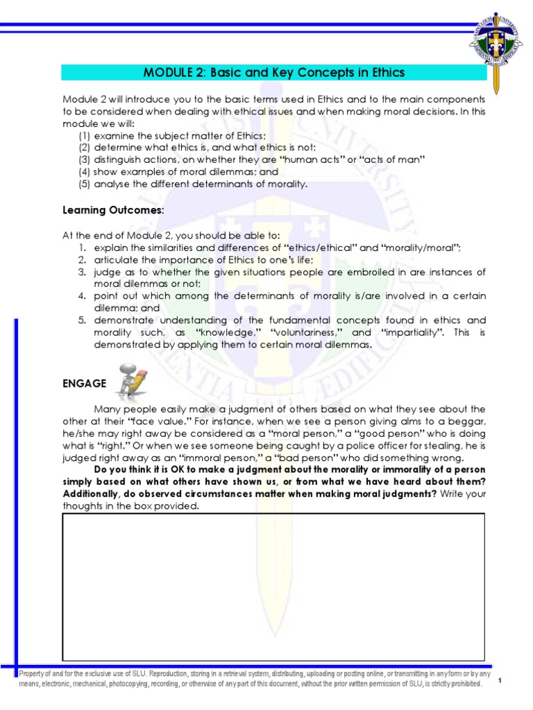 MODULE 2_GETHICS Short Term 2022-2023 | PDF | Morality | Intention