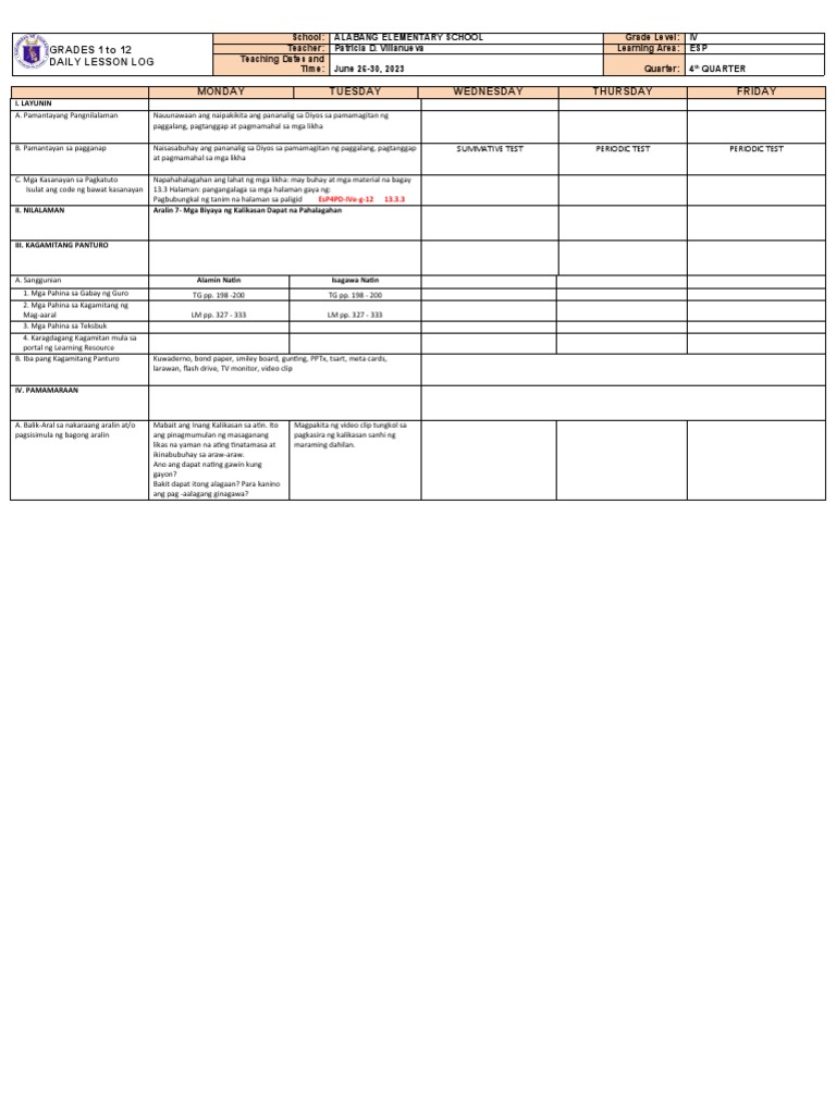 Esp-4 Q4 W8-DLL | PDF