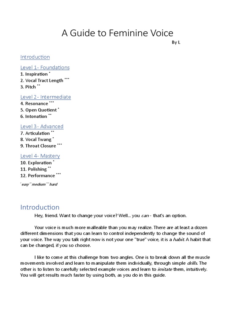 A Guide To Feminine Voice | PDF | Human Voice | Singing