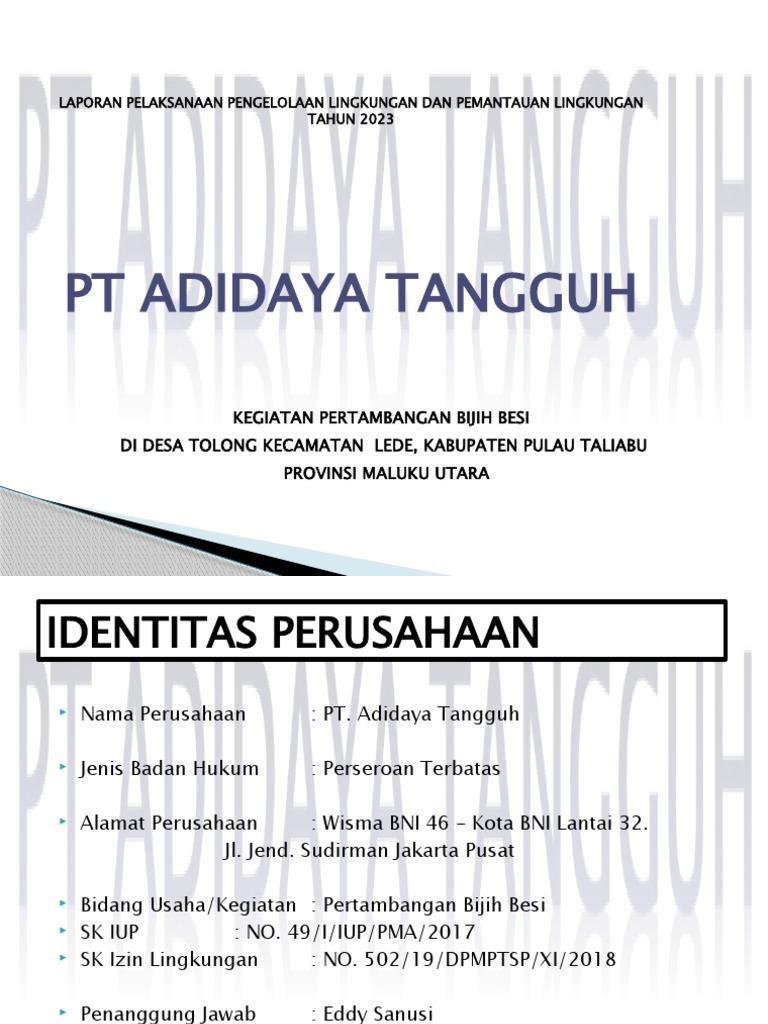 Pengelolaan Lingkungan PT. ADT | PDF | Sains & Matematika