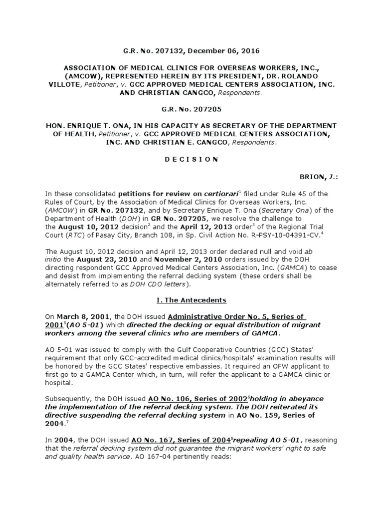 Amcow Vs Gamca | PDF